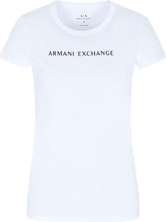 A|X Armani Exchange Womens Short Sleeve Front Bold Logo Lettering Slim fit, T-Shirt, White, S