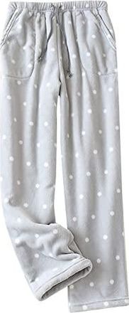 Generic Pantalon de pyjama mignon en polaire chaude pour femme - Vêtement dintérieur - Pantalon de pyjama dhiver à pois - Pantalon dintérieur moelleux - Panta