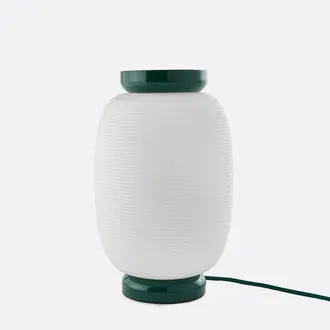 La Redoute Interieurs Lampe &Agrave; Poser En Verre Opaline Rainur&eacute; Et M&eacute;tal Fer Tilan
