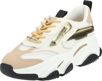 Steve Madden Possession-E - Baskets en Cuir Beige - Hauteur de la Plateforme : 7 cm