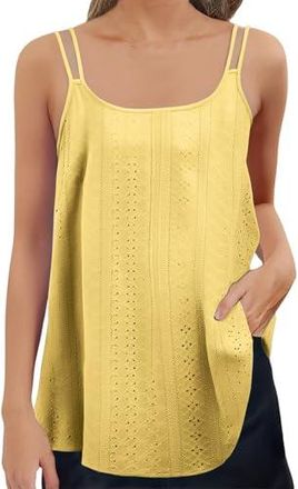 Generic D&eacute;bardeur pour femme en coton - Col rond - &Eacute;l&eacute;gant - Sans manches - Col en V - Sans manches - Camisole - Respirant - D&eacute;bardeurs spaghetti - D&eacute;bardeur 