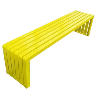 Generic Gartenb&auml;nke Metall Ohne Lehne 2 Sitzer Balkonbank Wetterfest Robuste Parkbank f&uuml;r Terrasse Schulhof Garten Balkon, Keine Montage Erforderlich(Yellow,5