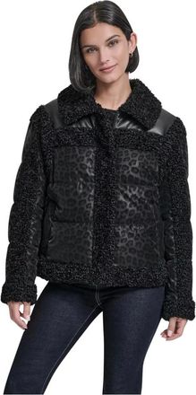 DKNY Dkny, Femme, Vestes, Noir, Taille: 40 FR Veste matelass&eacute;e en mati&egrave;res mixtes