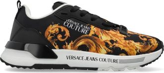 Versace Jeans Couture Femme, Chaussures, Noir, Taille: 38 EU Barocco Print Baskets