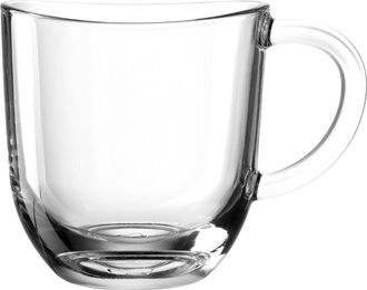Leonardo Leonardo Napoli Kaffee-Tassen 1 Stück, spülmaschinengeeigneter Kaffee-Becher, kleine Glas-Tasse mit Henkel, mikrowellenfest, 280 ml, 1er Set 024202