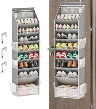 Generic Schuh-Organizer f&uuml;r T&uuml;ren, 8 Ebenen f&uuml;r 16 bis 24 Paar | Pr&auml;sentation f&uuml;r den Schrank f&uuml;r Badezimmer Bushwood Room Camping Zugang zum Campingraum