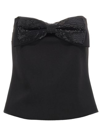 Self Portrait Black Crepe Bandeau Top