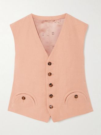 Blaz&eacute; Milano Flica Feral Weste Aus Einer Seiden-leinenmischung - Pink