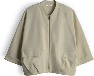 OPUS Sweater Sweatjacke aus Sweatware mit Blouson-Schnitt Pattentaschen und Aufschlag am &Auml;rmel, l&auml;ssiger Look