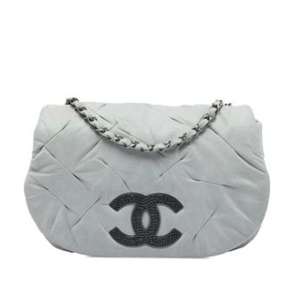 Chanel Pre-owned Sac bandouli&egrave;re vintage iris&eacute; en cuir de veau - Femme - Pre-owned - Gris - Taille: ONE Size