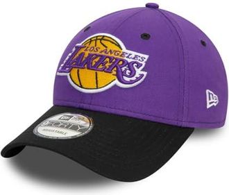 New Era Casquette de baseball pour adulte 9Forty avec écusson latéral NBA Los Angeles Lakers Violet, violet, taille unique