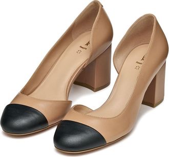 Geox Damen D VIRNILISA 65 B Pump, Beige/Black, 37.5 EU