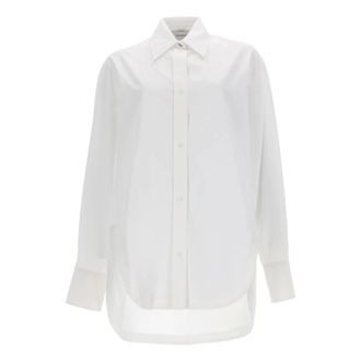 Sportmax Femme, Blouses et Chemises, Blanc, Taille: 32 FR Chemise Oversize en Popeline de Coton