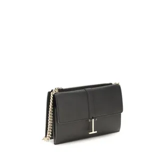 Tom Ford Grained Calf Leather Chain Strap Shoulder Bag - Black