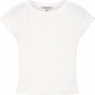 AllSaints Luna Crinkle-T-Shirt in Wei&szlig;