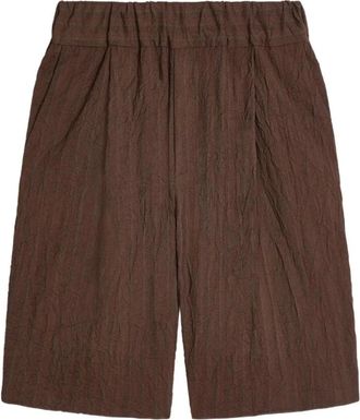 Dries Van Noten Homme, Shorts, Brun, Taille: M Pleated Bermuda Shorts