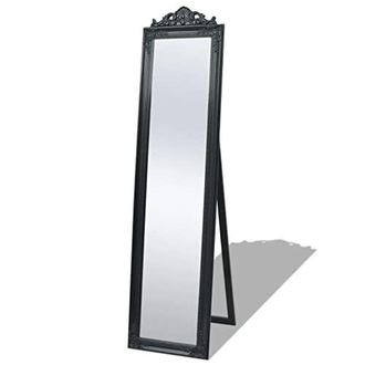 vidaXL Miroir sur pied Style baroque 160x40 cm Noir