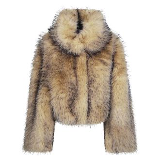 Rotate Rotate Birger Christensen - Veste courte en fausse fourrure - Femme - Vestes - Beige - Taille: 34/36 FR