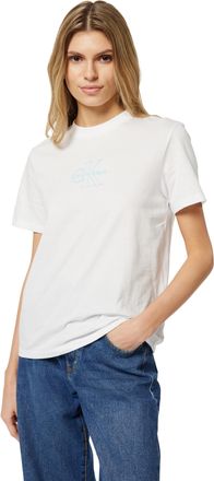 Calvin Klein Damen T-Shirt Kurzarm Classic Fit Tee aus Baumwolle, Wei&szlig; (Brilliant White), S