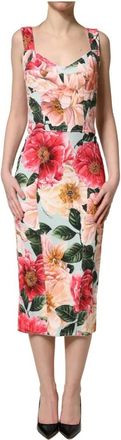 Dolce & Gabbana Femme, Robes, Multicolore, Taille: 32 FR Robe fourreau en viscose &agrave; imprim&eacute; floral