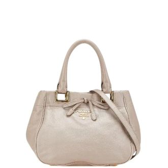 Prada Sac &agrave; main en tissu Pre-owned - Femme - Pre-owned - Beige - Taille: ONE Size