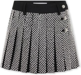 Paco Rabanne Femme, Jupes, Noir, Taille: 36 FR Mini-jupe pliss&eacute;e avec broderie