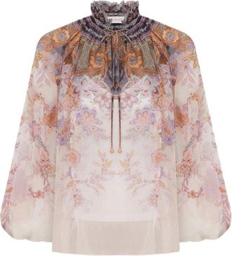 Zimmermann Femme, Blouses et Chemises, Multicolore, Taille: 36 FR Luna Billow Blouse