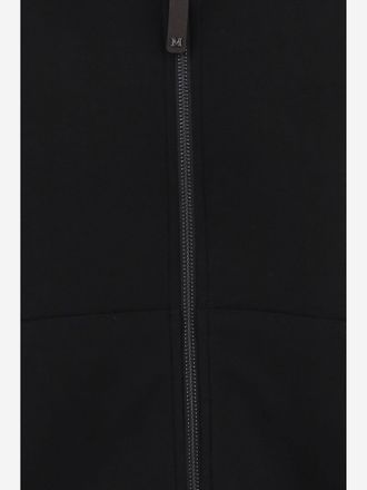 Max Mara Womens Hooded Zip-Up Sweatshirt Cotton Blend Black Top