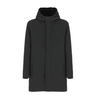 Herno Parka Rembourr&eacute;e Noire avec Capuche - Homme - Manteaux - Noir - Taille: M