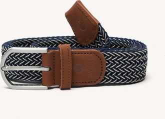 Faguo Ceinture tress&eacute;e bleu, &eacute;cru et camel