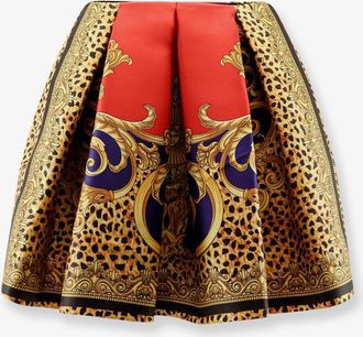 Versace Cheetah Barocco silk duchesse skirt - VERSACE - gender_Woman