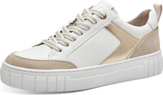 Marco Tozzi Damen Wedge Sneaker mit Rei&szlig;verschluss Vegan, Mehrfarbig (White/Dune), 42 EU