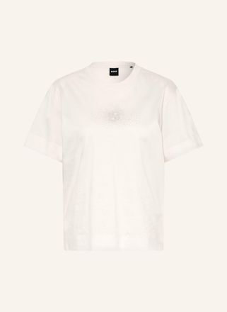 HUGO BOSS T-Shirt Elpha Mit Schmucksteinen weiss