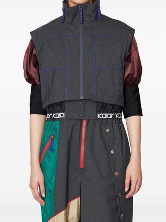 Kolor veste à empiècements en résille - Gris