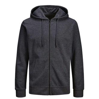 Jack & Jones Herren JJEBASIC Sweat Zip Hood, Dark Grey Melange/REG, 3XL