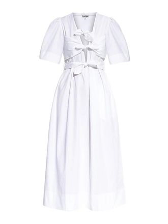 Ganni Knielanges Kleid - Wei&szlig;
