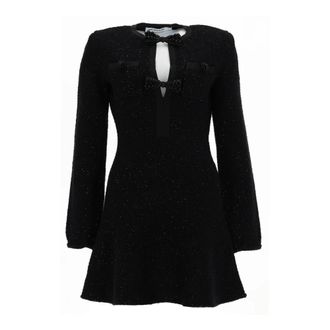 Self Portrait Femme, Robes, Noir, Taille: 40 FR Sequin Knit Mini Dress