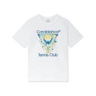 Casablanca Tennis Club Icon Tee - - Tops - Damen - Wei&szlig; - M