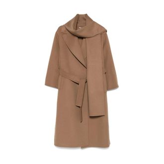 Max Mara Femme, Manteaux, Brun, Taille: 40 FR Manteau Camel &agrave; Ceinture &agrave; Nouer