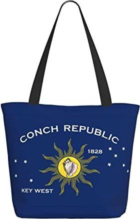 AOOEDM Conch-Republic Flag Ladies Shopping Bag 13x11x7in.Le cadeau parfait pour la Saint-Valentin.Cest de la Saint-Valentin pour maman, fille, &eacute;pouse, etc