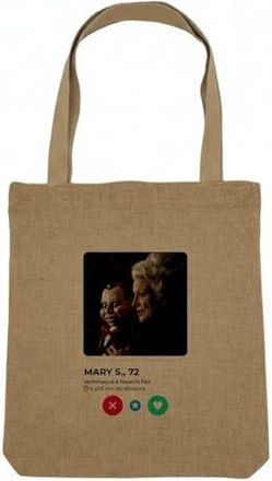 Fabulous Sac Shopping Tote Bag Aspect Lin - Mary Shaw Ventriloque Film Horreur Rencontre Amour - Sac de Courses Toile Epaisse 360g Beige Naturel Cabas Port&eacute; Ep