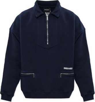 Dsquared2 Homme, Sweatshirts et sweats &agrave; capuche, Bleu, Taille: 3XL SweaT-shirt avec logo