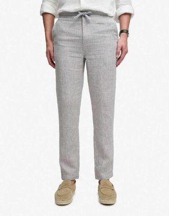 Superdry Merchant - Pantalon en lin - Gris cendr&eacute; chambray