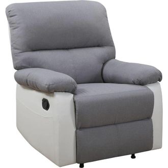 Habitat et Jardin Habitat Et Jardin - Fauteuil relax Lincoln - 90 x 89 x 103 cm - Blanc/Gris clair