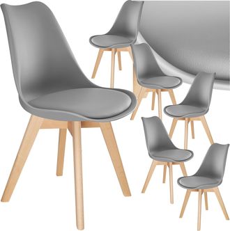 TecTake Esszimmerstühle 6er Set, Stühle mit Schalensitz, Küchenstühle modern, Essstühle, Wohnungseinrichtung skandinavisch für Wohnzimmer, Esszimmer, Küche un