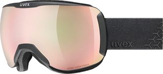 Uvex downhill 2100 CV - kontrastverst&auml;rkende Skibrille mit schmalem Rahmen und extra weitem Sichtfeld f&uuml;r Damen und Herren - black/rose-green - one size