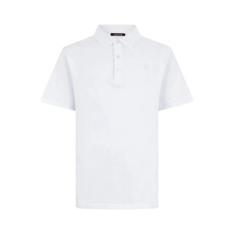 Roberto Cavalli Homme, Tops, Blanc, Taille: 2XL Polo Avec Monogramme