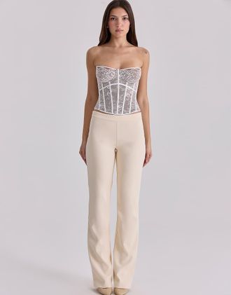 House of CB Ayana - Top corset structur&eacute; en dentelle - Blanc