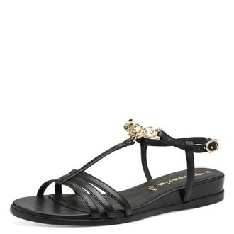 Tamaris Femme Damen 1-28141-44 Sandale Plate, Noir, 38 EU