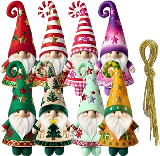 Generic Gnomes Jahreszeit f&uuml;r den Herbst | Ornamente aus Holz 8 St&uuml;ck Charme | Figuren Zwerge Winterdeko - f&uuml;r die Feier des neuen Jahres im Freien und drinne